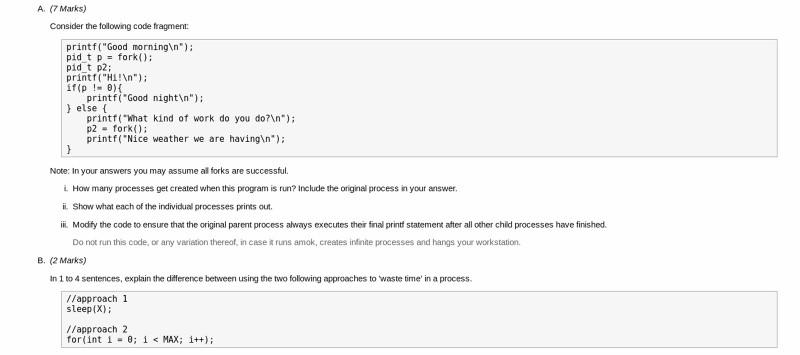 Solved A (7 Marks) Consider the following code fragment: | Chegg.com