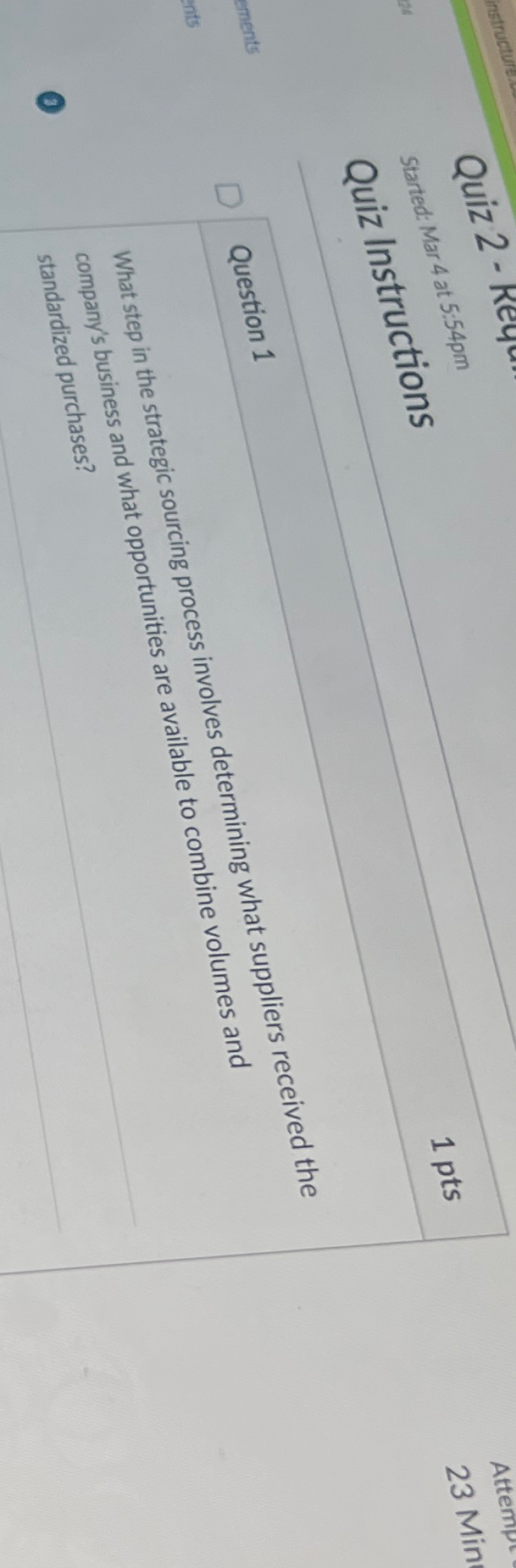 Solved Started: Mar4 ﻿at 5:54pmz ﻿Instructions1ptsQuestion | Chegg.com