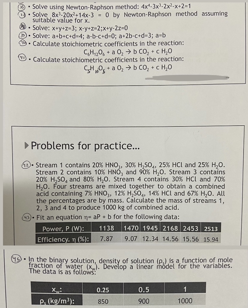 Solved (36) - ﻿Solve using Newton-Raphson method: | Chegg.com