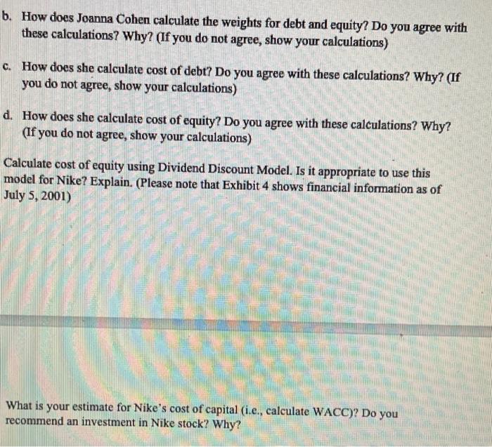 B How Does Joanna Cohen Calculate The Weights For
