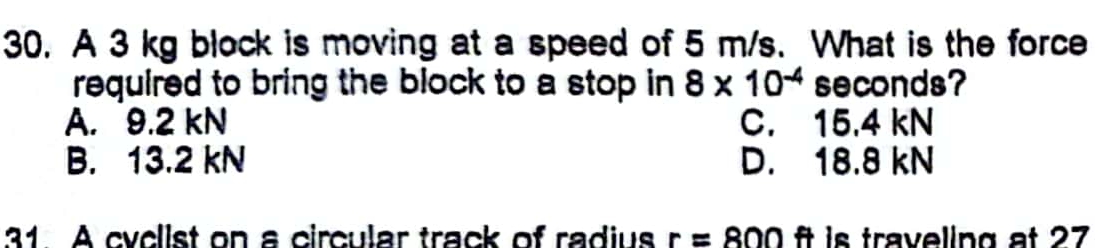 Solved A 3kg ﻿block is moving at a speed of 5ms. ﻿What is | Chegg.com