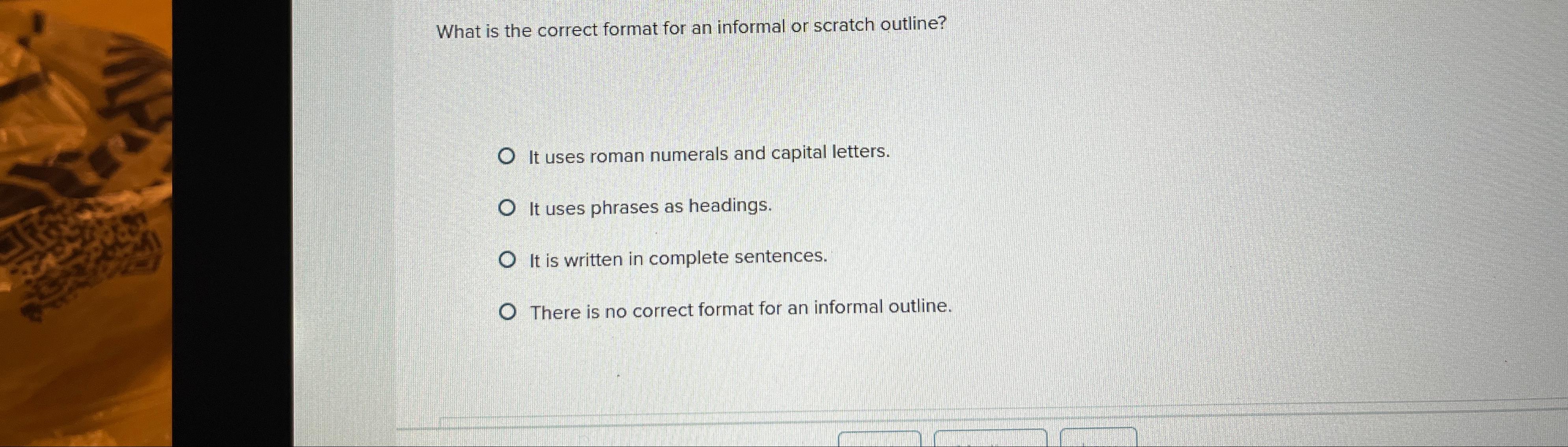 Solved What is the correct format for an informal or scratch | Chegg.com