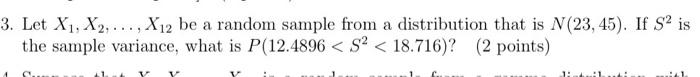 Solved 3. Let X1, X2, ..., X12 be a random sample from a | Chegg.com