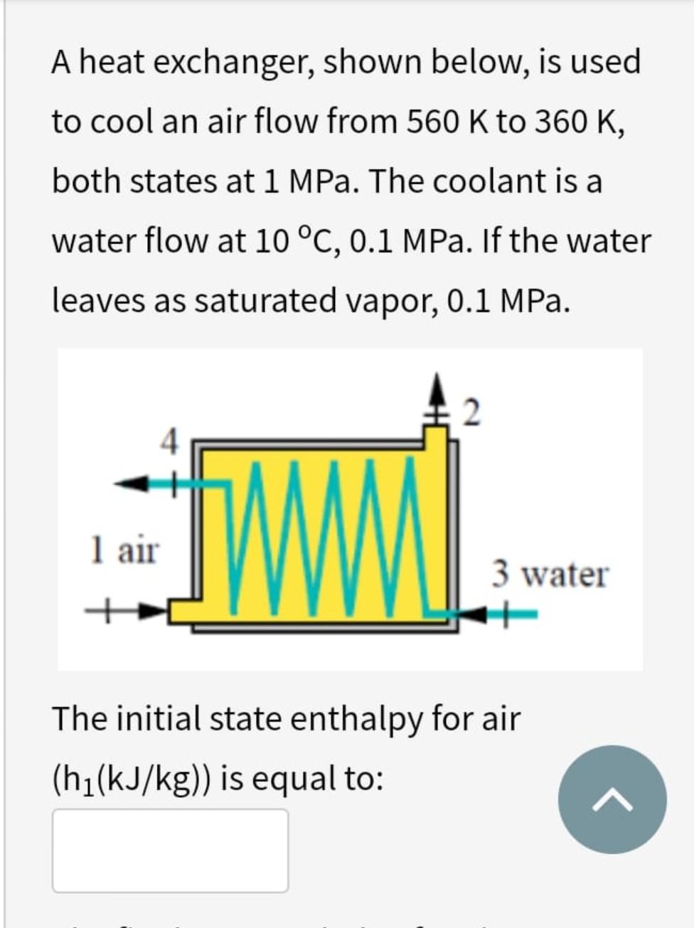 Solved A heat exchanger, shown below, is used to cool an air | Chegg.com