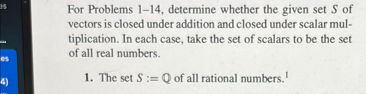Solved For Problems 1-14, ﻿determine whether the given set S | Chegg.com