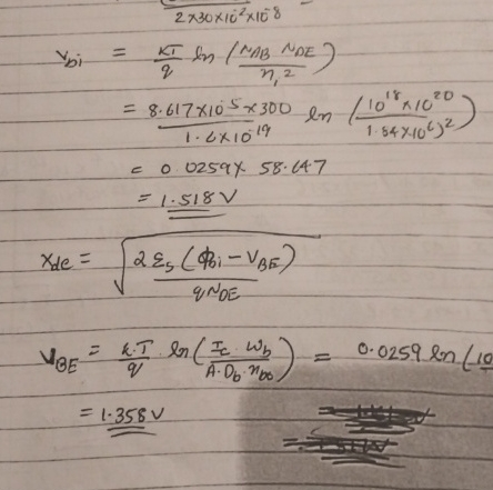 Solved (3.) ﻿Give me the equation for VBE and substitute it | Chegg.com