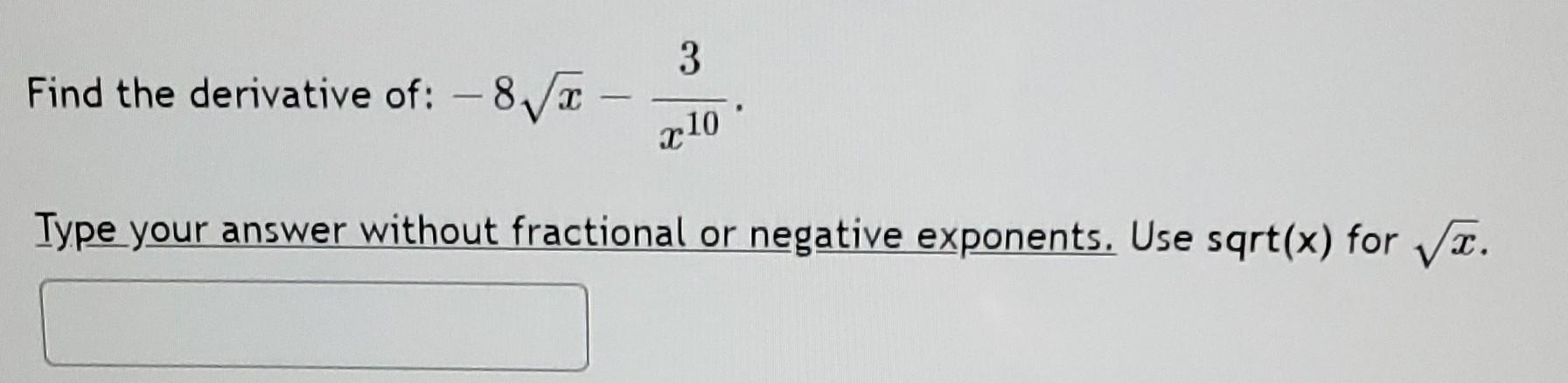 Solved Hello, my answer had a fractional exponent which is | Chegg.com