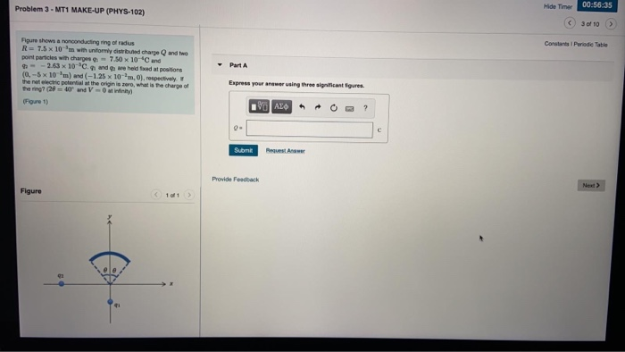 Solved Problem 3 - MT1 MAKE-UP (PHYS-102) Hide Time 00:56:35 | Chegg.com