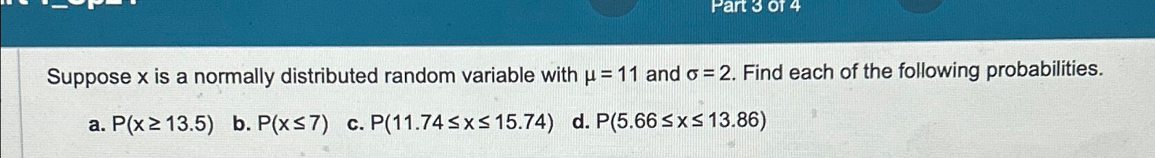 Solved Suppose x ﻿is a normally distributed random variable | Chegg.com