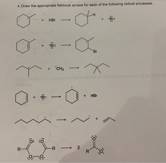 Solved 4. Draw the appropriate fishhook arrows for each of | Chegg.com