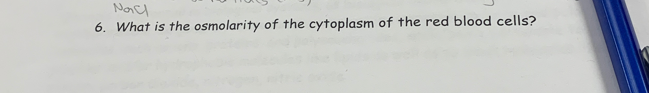 Solved What is the osmolarity of the cytoplasm of the red | Chegg.com