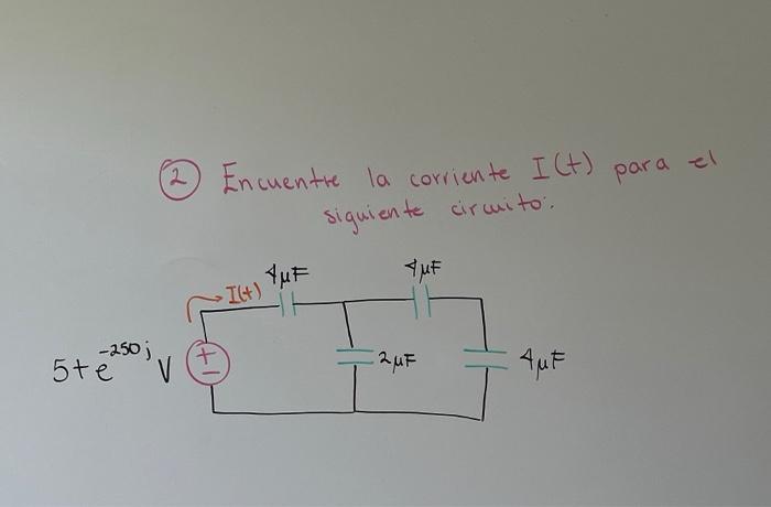 Solved (2) Encuentre la corriente I(t) para el siguiente | Chegg.com
