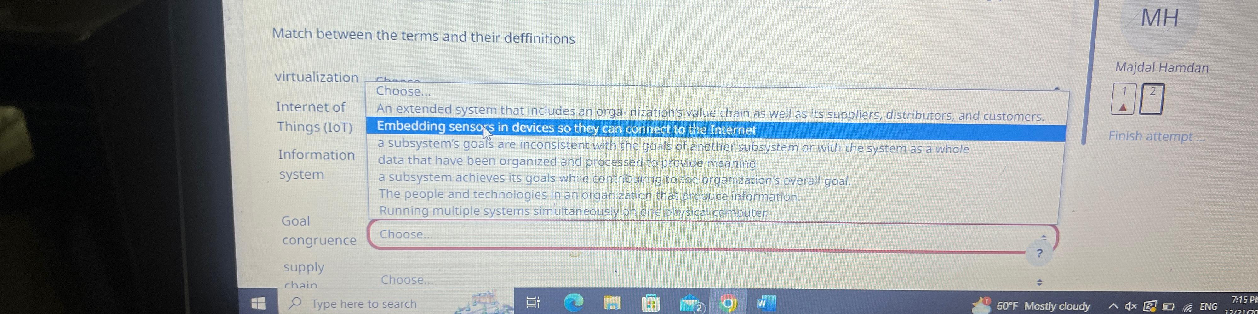 Solved Match between the terms and their | Chegg.com
