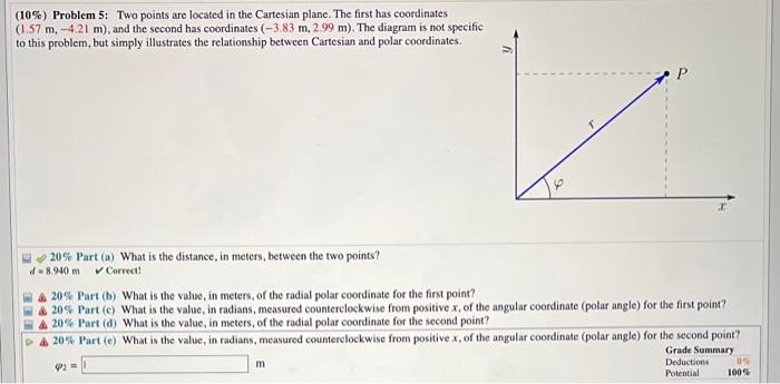 Solved (10\%) Problem 5: Two points are located in the | Chegg.com