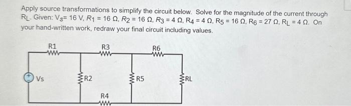 Solved Apply Source Transformations To Simplify The Circuit
