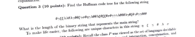 Solved Question 3 (10 ﻿points): Find the Huffman code tree | Chegg.com