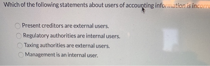 Solved Which of the following statements about users of | Chegg.com