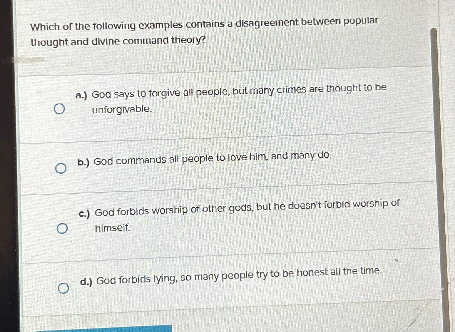 Solved Which of the following examples contains a | Chegg.com