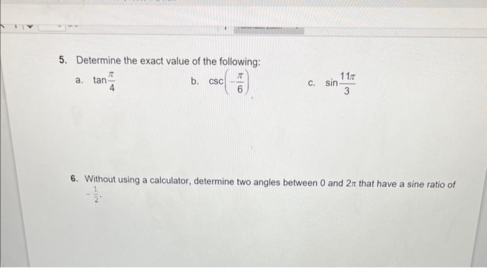 Solved Pre-Calculus 30 Chapter 4 Assignment To receive full | Chegg.com