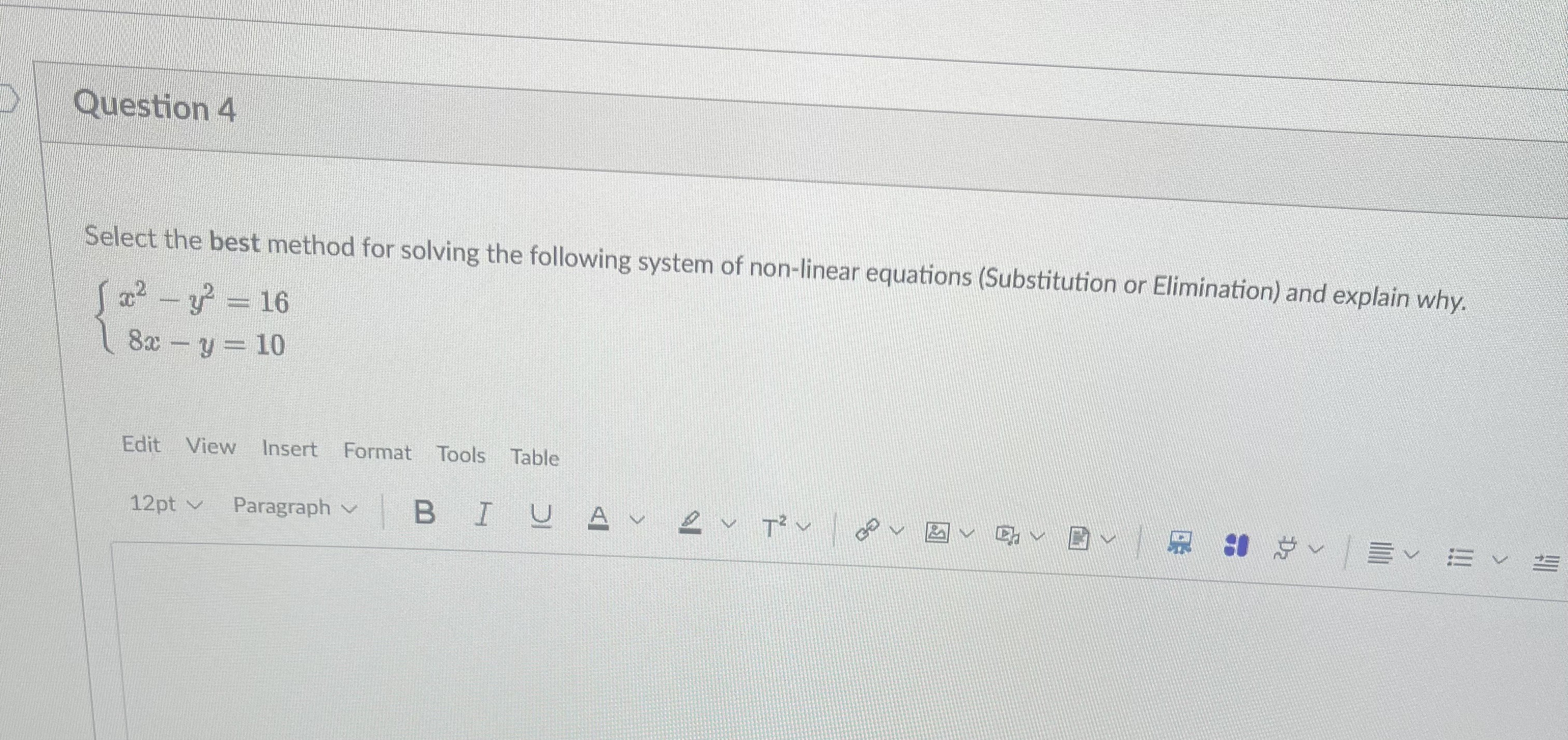 Solved Question 4Select the best method for solving the | Chegg.com