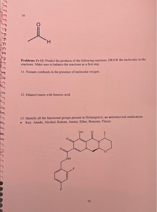 Solved Problems 11-12: Predict the products of the following | Chegg.com