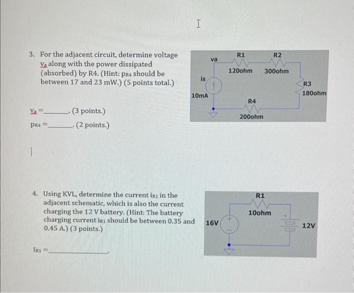 Solved 3. For the adjacent circuit, determine voltage Va | Chegg.com