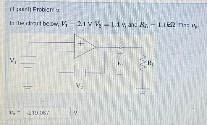 Solved In the circuit below, V1=2.1 V,V2=1.4 V, and | Chegg.com