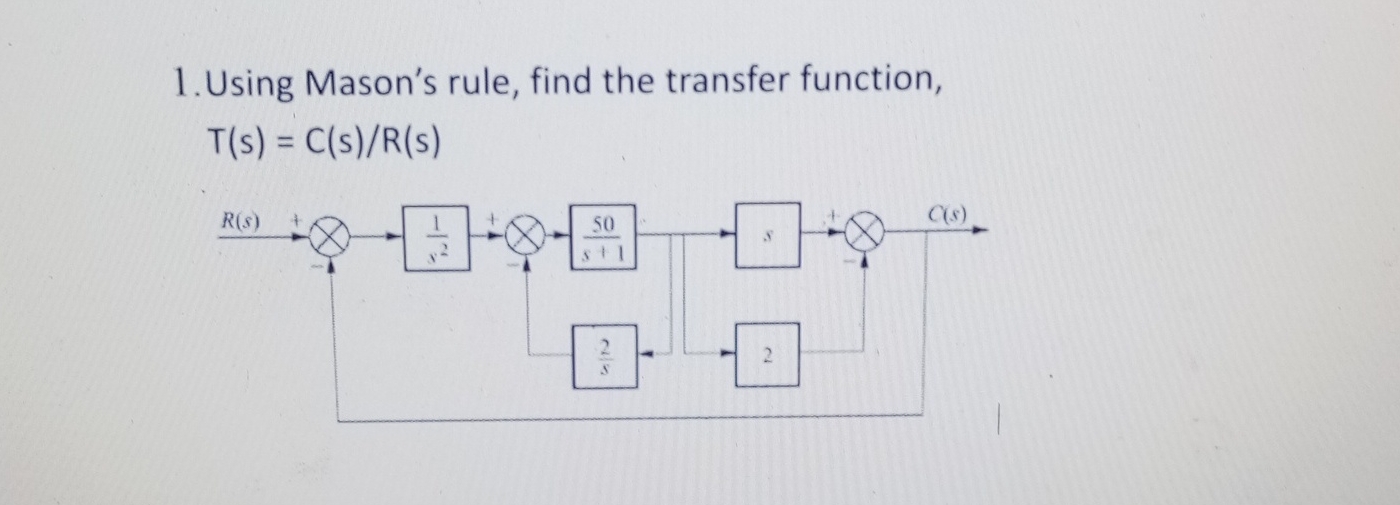 Solved Using Mason's rule, find the transfer | Chegg.com
