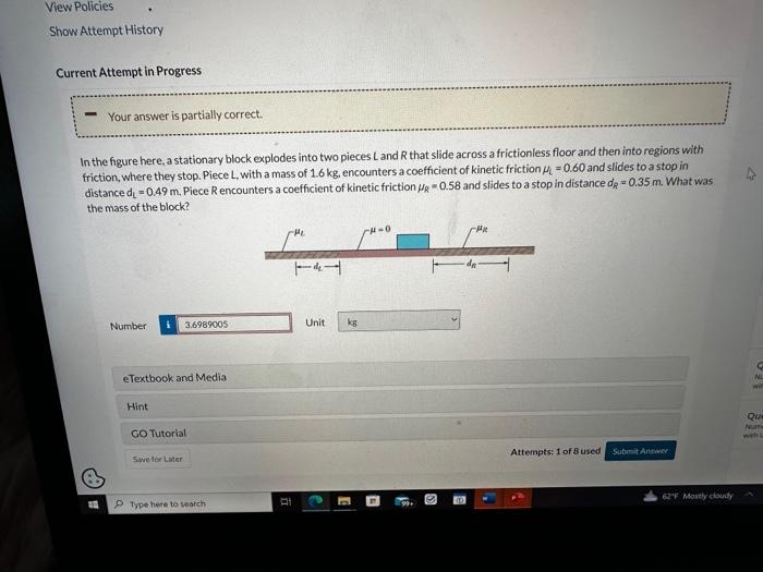 Solved In the figure here, a stationary block explodes into | Chegg.com