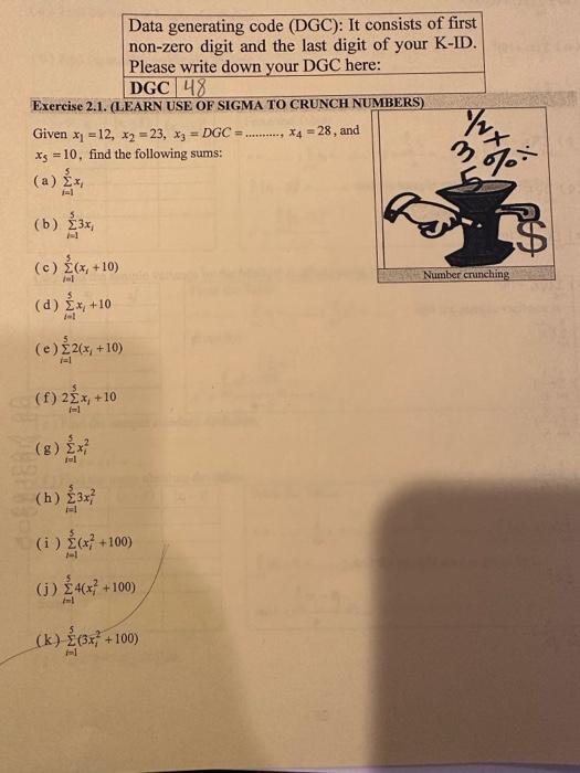Solved Data generating code (DGC): It consists of first | Chegg.com