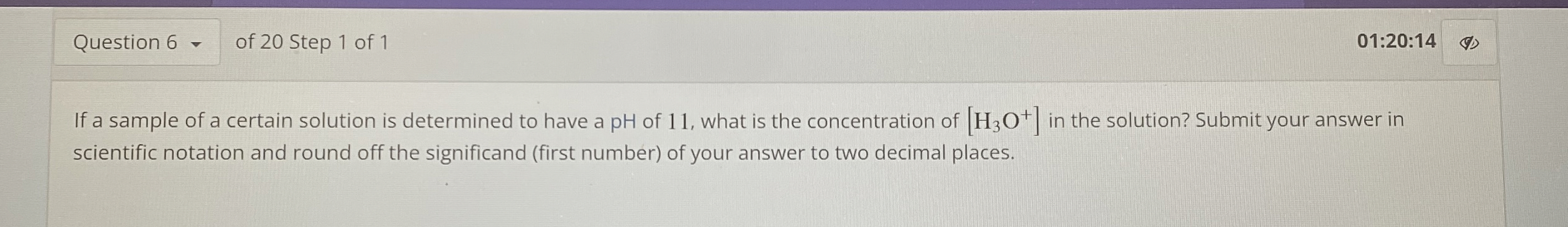 Solved ﻿of 20 ﻿Step 1 ﻿of 101:20:14If a sample of a | Chegg.com