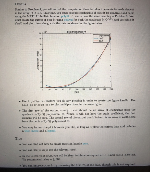 Solved 4 Polyfit And Polyval For Polynomial Time Complexity