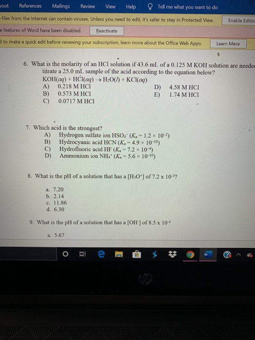 Solved Out References Mailings Review View Help Tell Me What