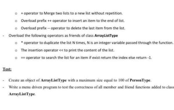 Part 3: Add the template class ArrayListType to your | Chegg.com