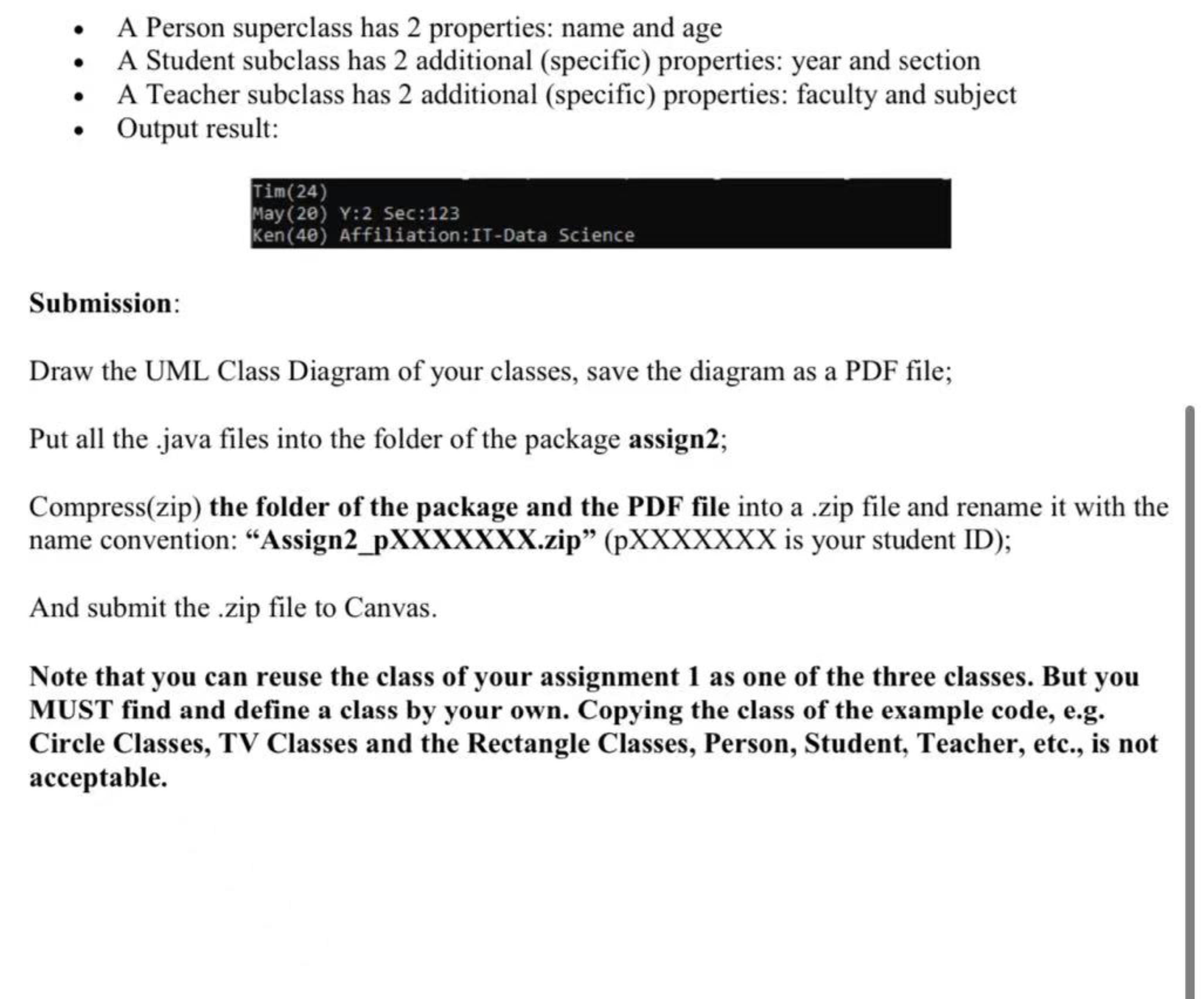 Solved A Person superclass has 2 ﻿properties: name and ageA | Chegg.com