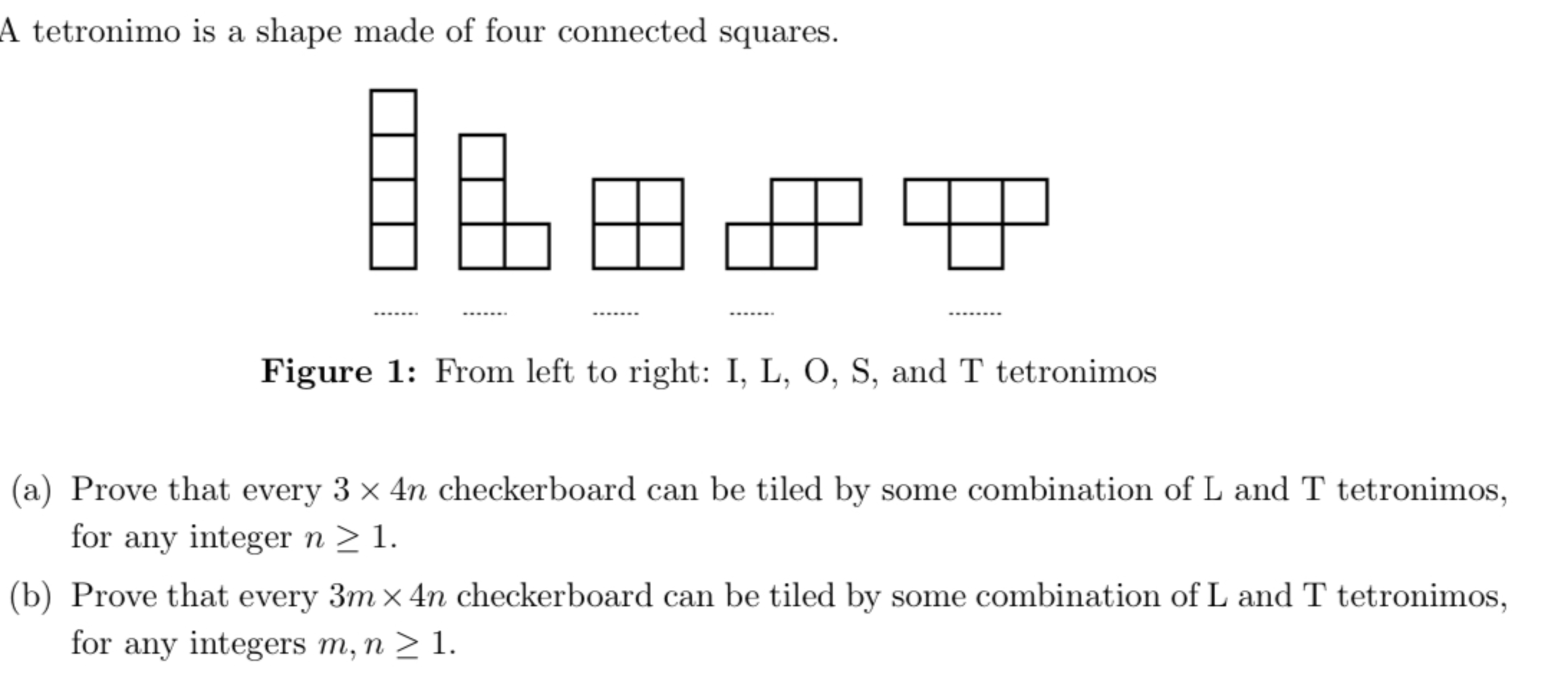 A tetronimo is a shape made of four connected | Chegg.com