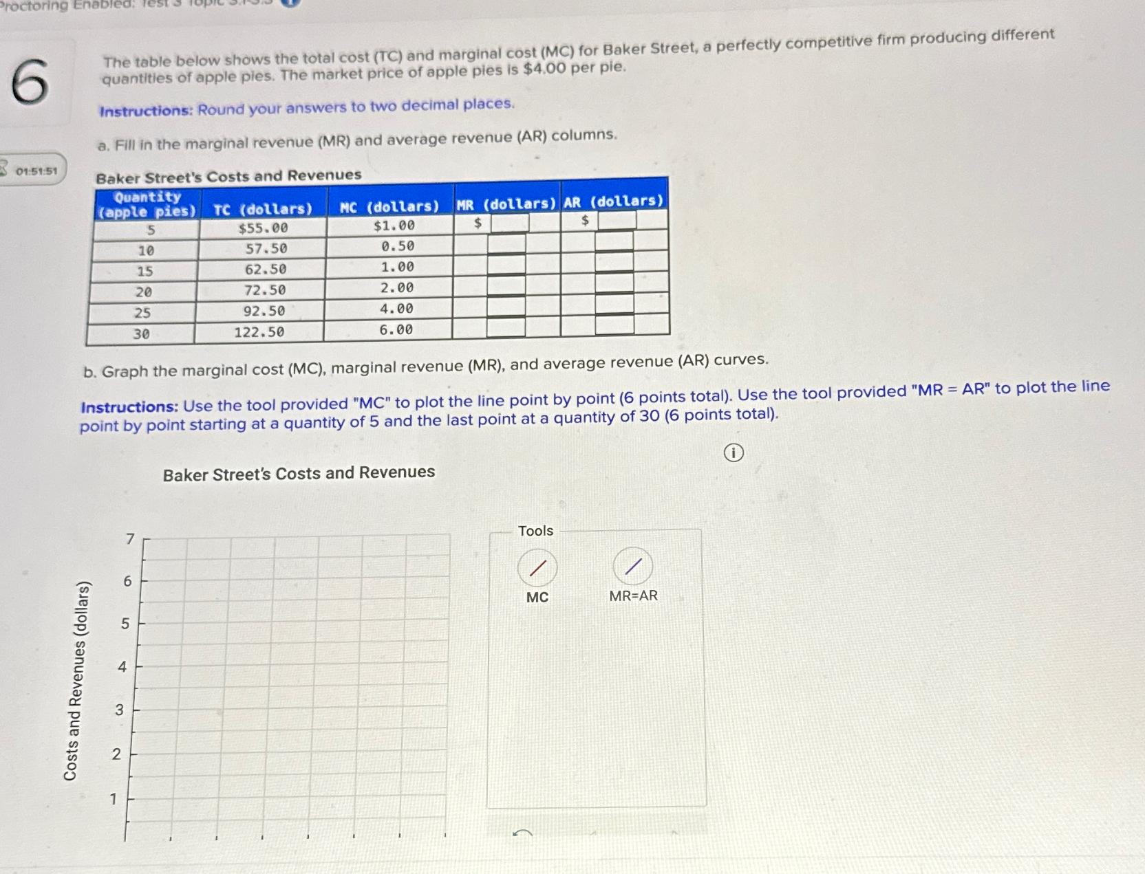 Solved 6The table below shows the total cost (TC) ﻿and | Chegg.com