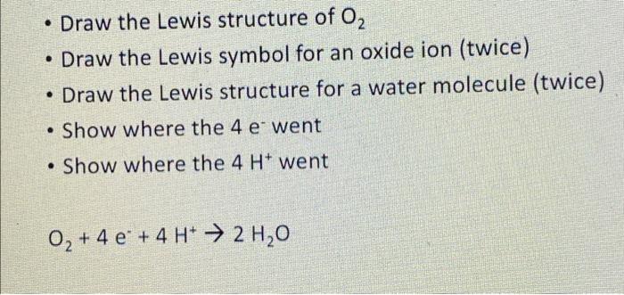 Draw the Lewis structure of O₂ Draw the Lewis symbol | Chegg.com