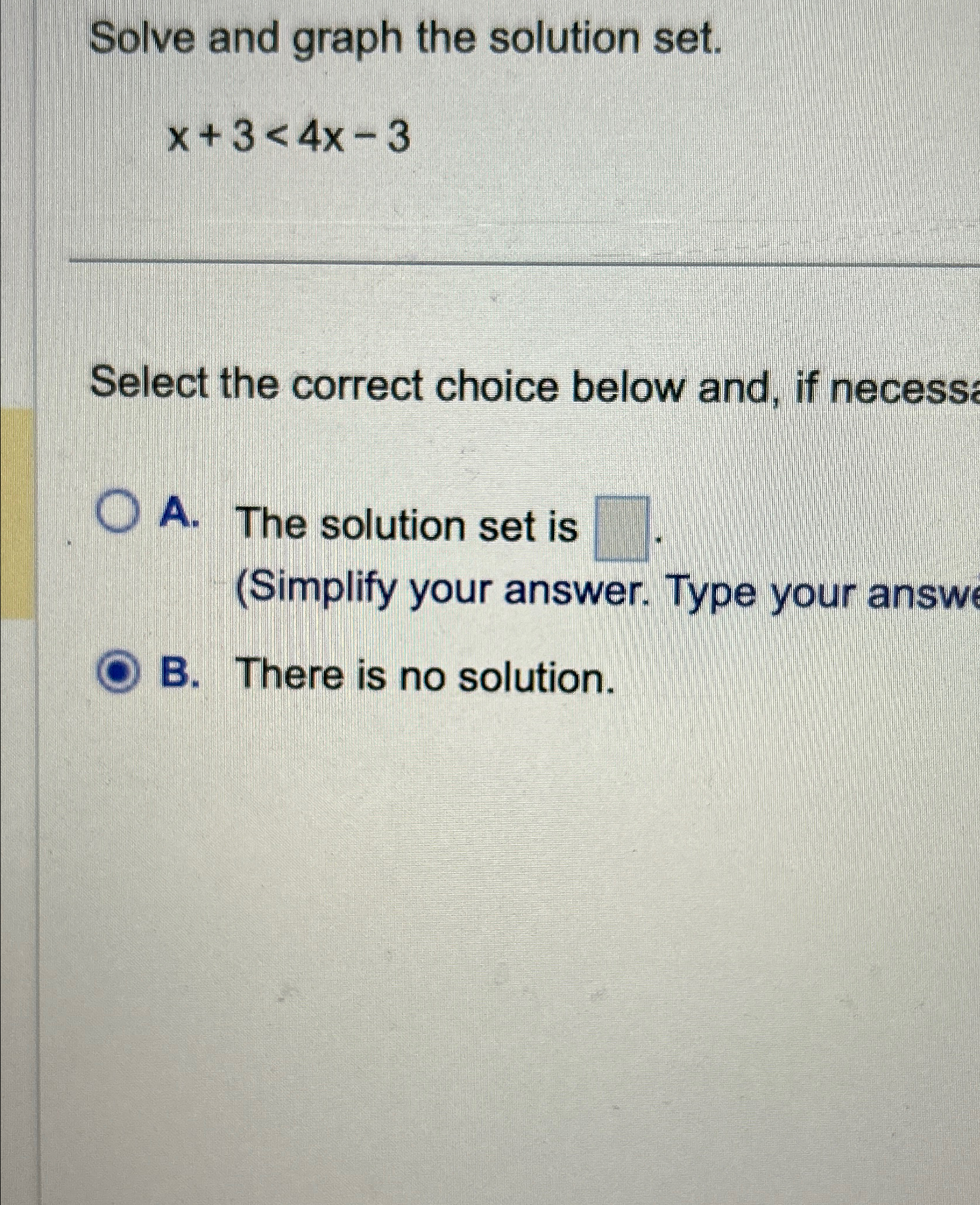 Solved Solve and graph the solution set.x+3