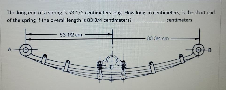 Solved The long end of a spring is 5312 ﻿centimeters long. | Chegg.com