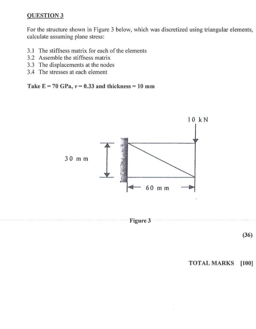 Solved QUESTION 3 For the structure shown in Figure 3 below, | Chegg.com