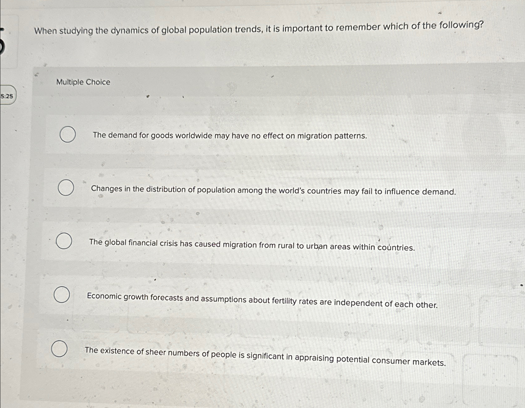 Solved When studying the dynamics of global population | Chegg.com