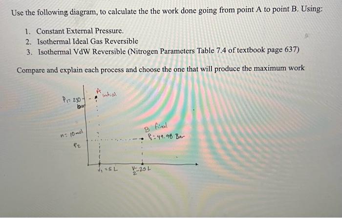 Solved Use the following diagram, to calculate the the work | Chegg.com