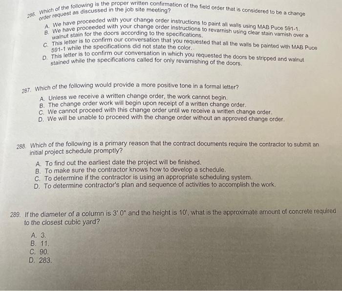 Solved 296. Which of the following is the proper written | Chegg.com