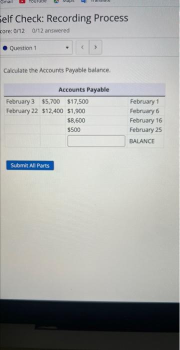 Solved Self Check: Recording Process core: 0/12 0/12 | Chegg.com