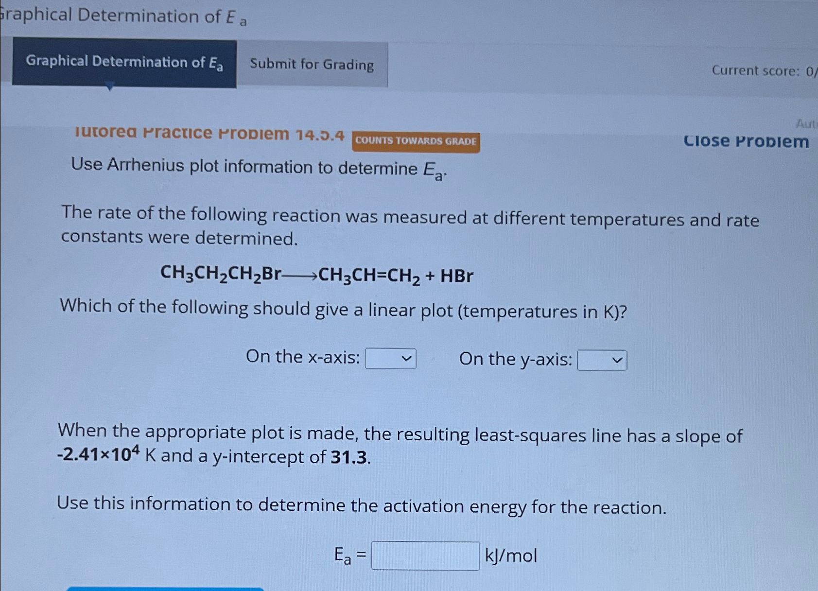 Solved raphical Determination of Ea Graphical Determination | Chegg.com