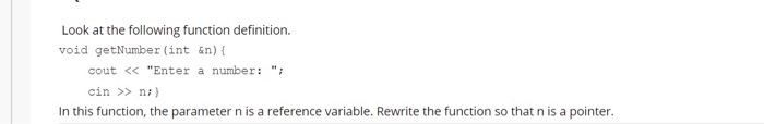 Solved Look at the following function definition. void | Chegg.com