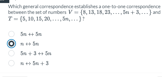 Solved Which general correspondence establishes a one-to-one | Chegg.com