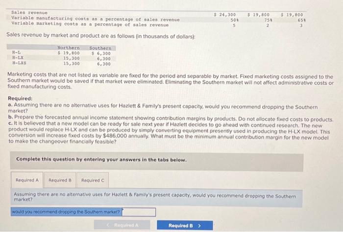 Hazlett \& Family is organized into two geographic | Chegg.com