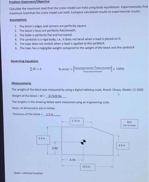 Problem Statement/Objective Calculate the maximum | Chegg.com